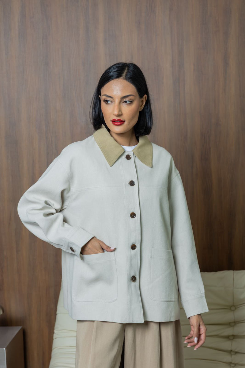 Relaxed Workwear Jacket in Cream – Bond