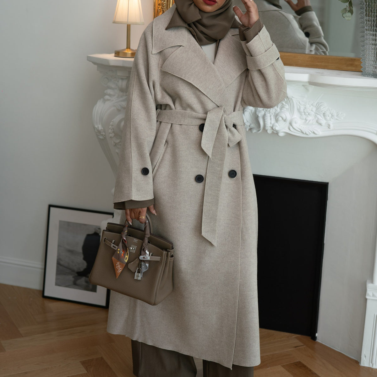 Luxury Maxi Coat - Light Beige - Coats & Jackets for Women in Dubai ...